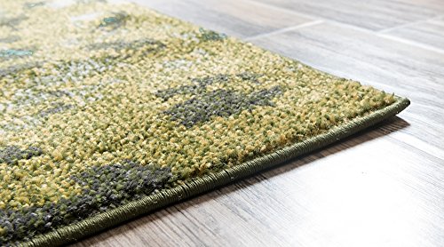 Unique Loom Jardin Collection Colorful, Vibrant, Abstract, Modern Area Rug, 5 x 8 ft, Green/Olive