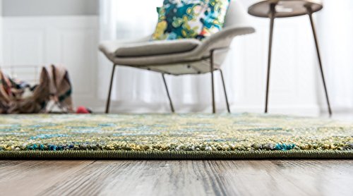 Unique Loom Jardin Collection Colorful, Vibrant, Abstract, Modern Area Rug, 5 x 8 ft, Green/Olive