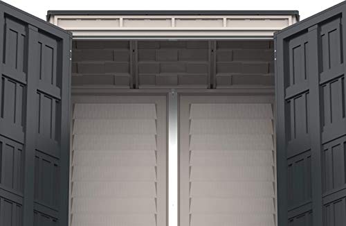 Duramax 05325 Yardmate Plus Pent Outdoor Vinyl Storage Shed, Anthracite & Adobe