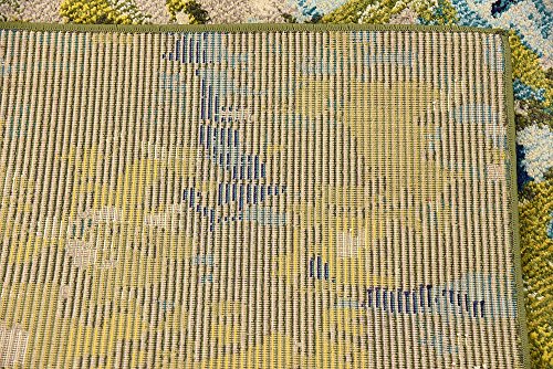 Unique Loom Jardin Collection Colorful, Vibrant, Abstract, Modern Area Rug, 5 x 8 ft, Green/Olive
