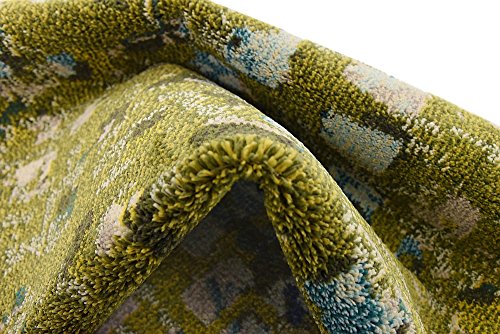 Unique Loom Jardin Collection Colorful, Vibrant, Abstract, Modern Area Rug, 5 x 8 ft, Green/Olive