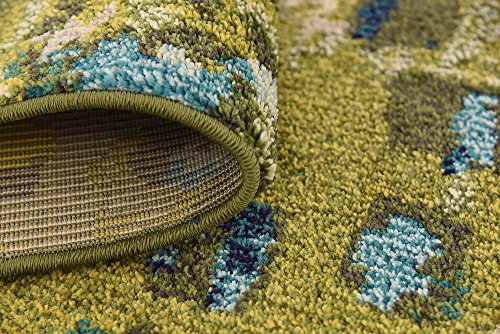 Unique Loom Jardin Collection Colorful, Vibrant, Abstract, Modern Area Rug, 5 x 8 ft, Green/Olive