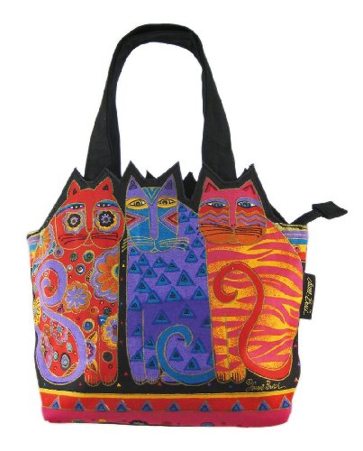 Laurel Burch `Tres Gatos` Medium Tote Bag Three Cats