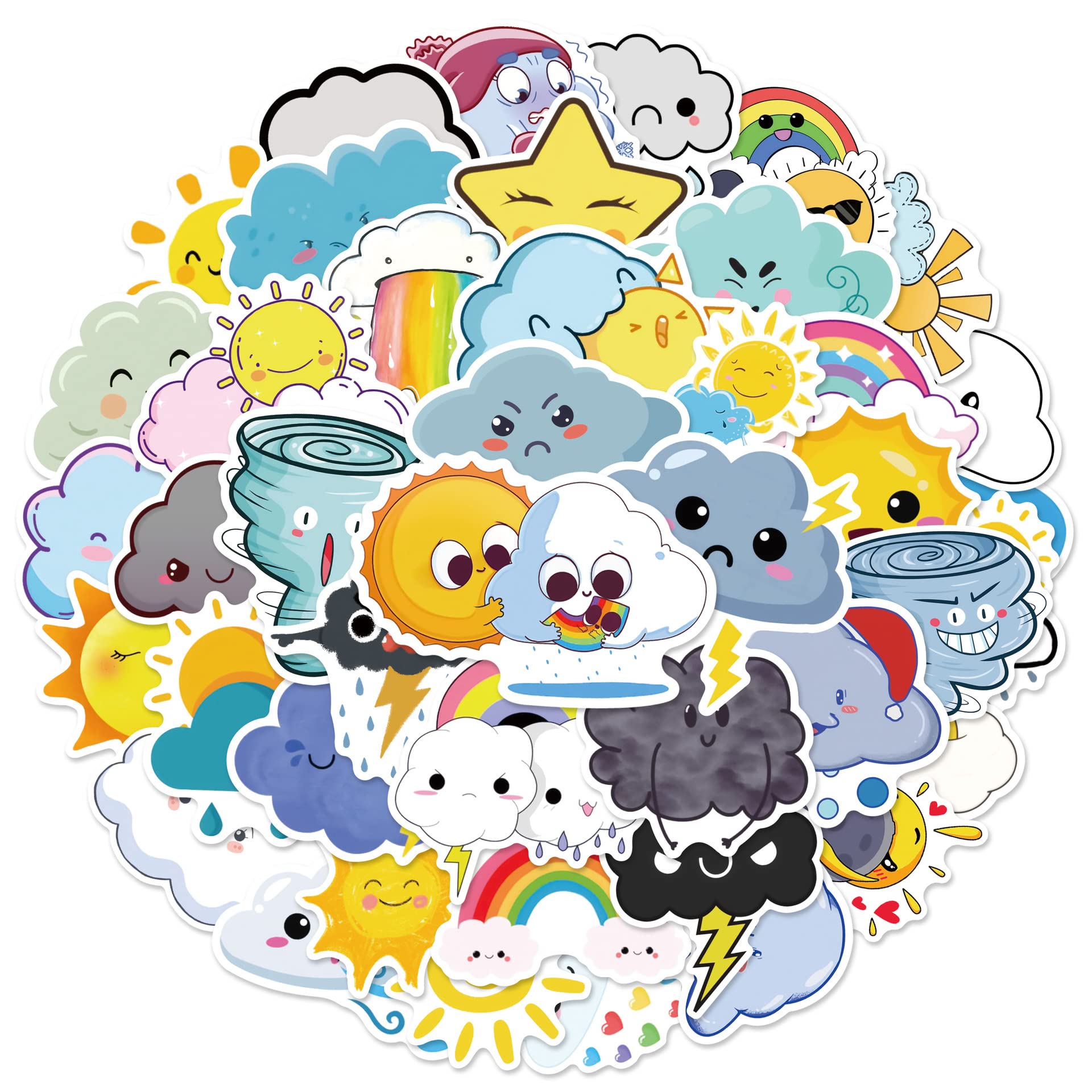 Funny Weather Stickers for Teens Inspirational Sticker for Water Bottles,Laptop,Bumper,Phone, Waterproof, Matte, 50 Pieces (Funny Weather)