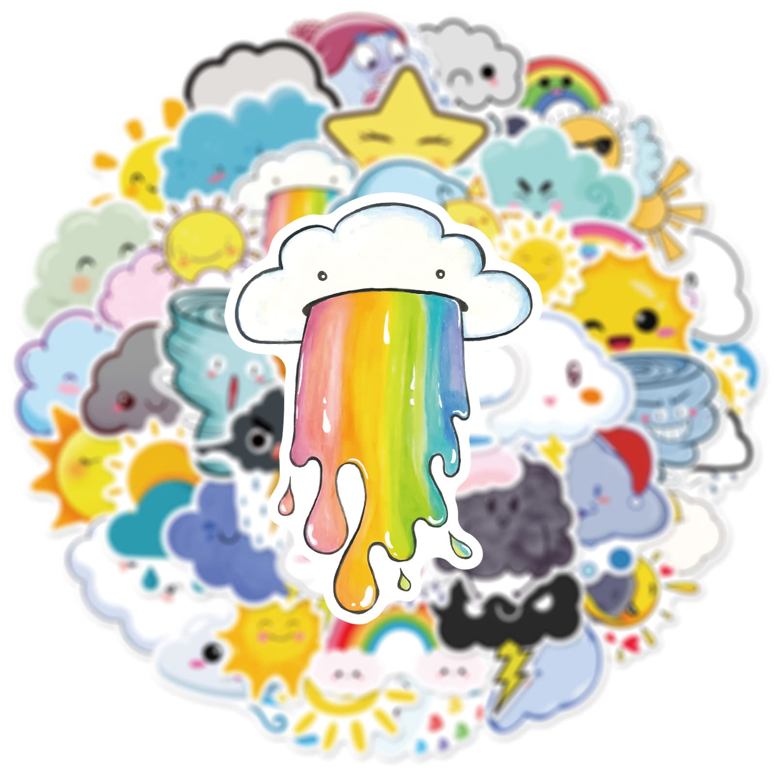 Funny Weather Stickers for Teens Inspirational Sticker for Water Bottles,Laptop,Bumper,Phone, Waterproof, Matte, 50 Pieces (Funny Weather)