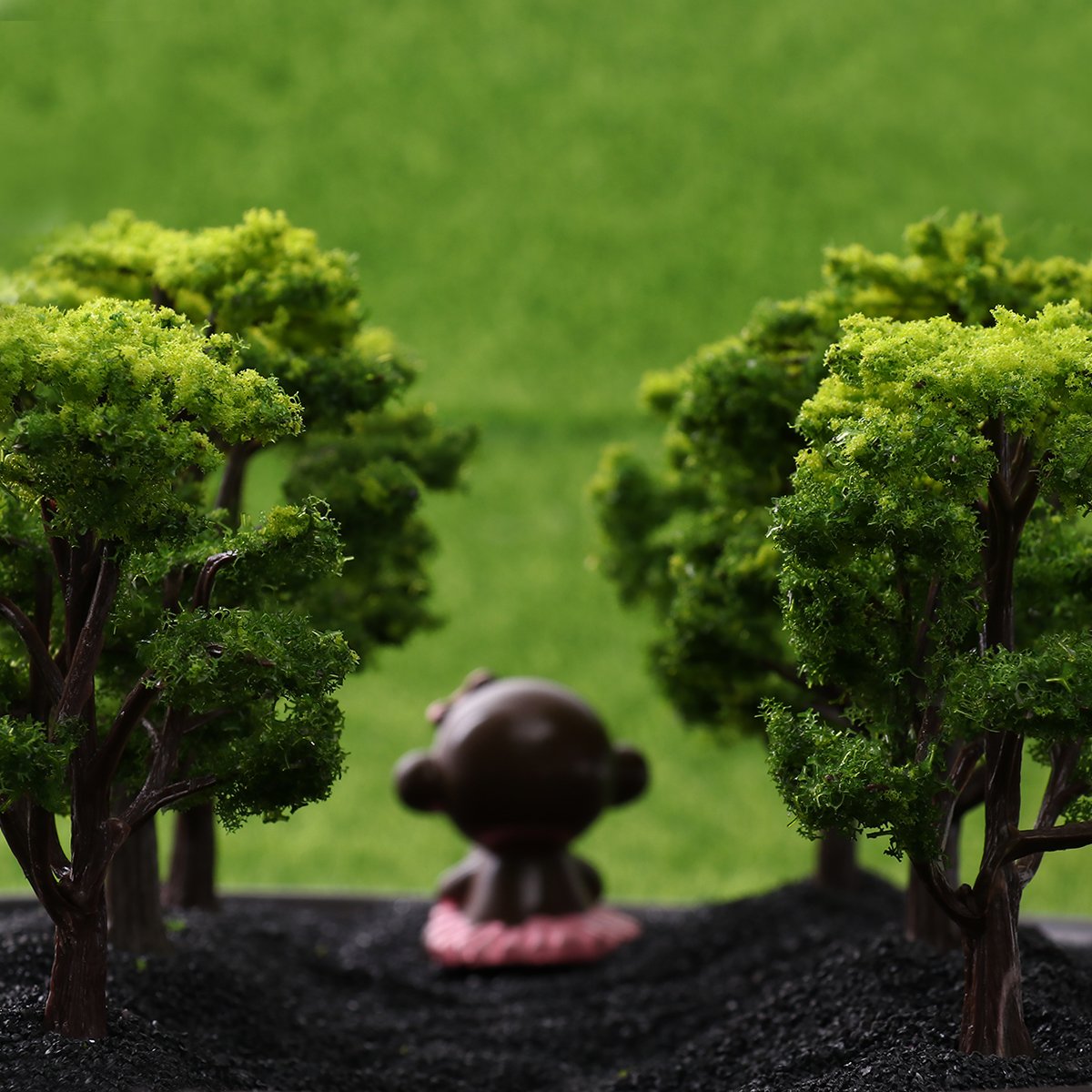 WINOMO 12pcs Model Trees Train Railways Architecture Landscape Scenery Scale 1:50 (Green)