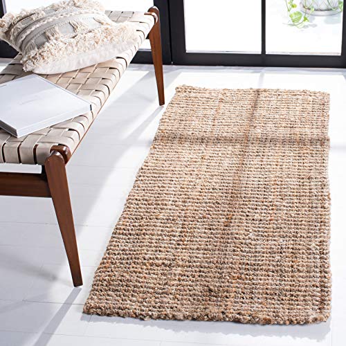 SAFAVIEH Natural Fiber Collection 2' x 4' Natural NF447A Handmade Chunky Textured Premium Jute 0.75-inch Thick Accent Rug