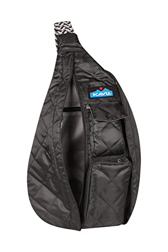 KAVU Original Rope Puff Diamond Quilted Mini Sling Pack - Black