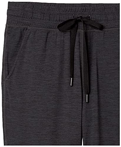 Amazon Essentials Athletic Pants for Women, Brushed Tech Stretch Lounge Joggers, Plus Size Available, Black Space Dye, Medium
