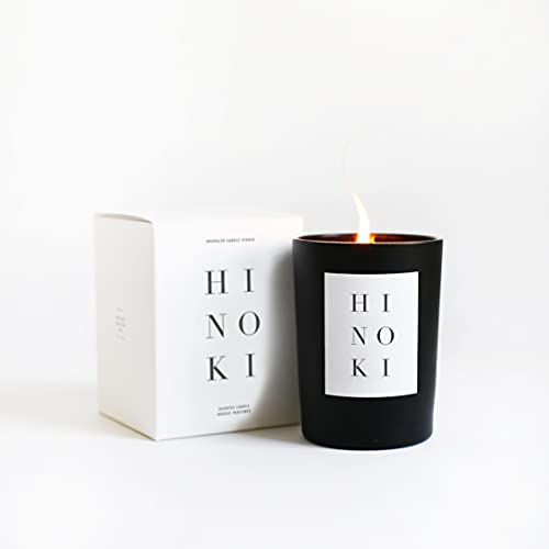 Brooklyn Candle Studio Hinoki Noir Candle | Vegan Soy Wax Luxury Scented Candle, Hand Poured in The USA, 70 Hour Slow Burn Time (10 oz)
