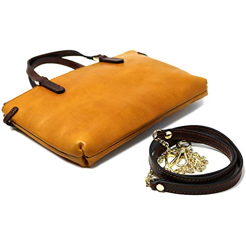 Floto Sesto Leather Crossbody Bag Women's Handbag Shoulder Bag (Yellow)