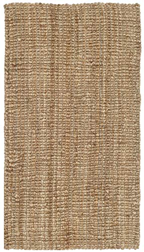 SAFAVIEH Natural Fiber Collection 2' x 4' Natural NF447A Handmade Chunky Textured Premium Jute 0.75-inch Thick Accent Rug