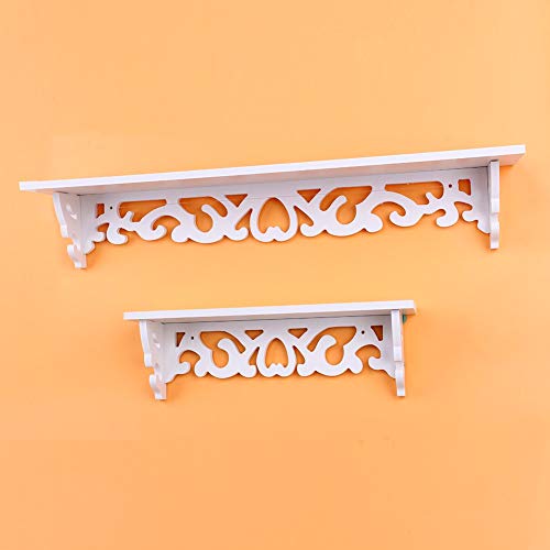 EBTOOLS Floating Shelf, White Shabby Chic Filigree Style Shelves Cut Out Design Wall Shelf Home
