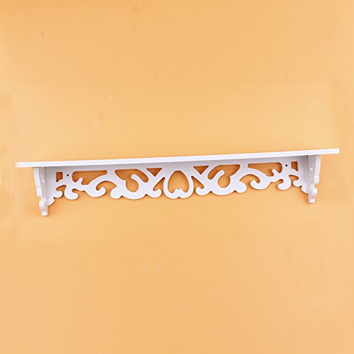EBTOOLS Floating Shelf, White Shabby Chic Filigree Style Shelves Cut Out Design Wall Shelf Home