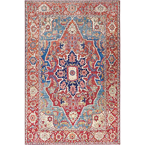 Artistic Weavers Lyyti Area Rug 7'6" x 9'6", 7 ft 6 in x 9 ft 6 in, Bright Red/Blue
