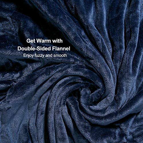 Homde Heated Electric Throw 50 Inch x 60 Inch Flannel Washable Blanket with 3-Heat Setting Auto-Off Controller for Bed or Couch (Double-Side Blue)