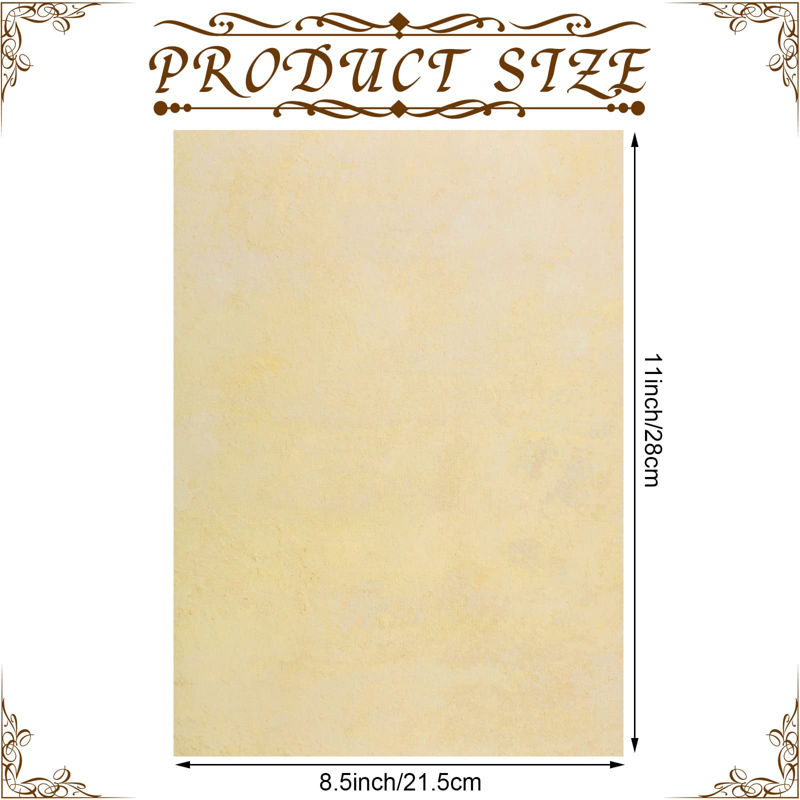 Fainne 300 Sheet Vintage Parchment Paper 8.5 x 11 Inch Certificate Paper Textured Old Paper Double Side Printing Parchment Paper for Certificates Scrapbooking Invitations Crafts