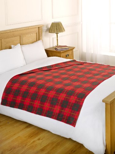 Dreamscene RED Plaid Check Fleece Blanket Super Soft Warm Cozy Sofa Bed Buffalo Throw, 60" x 50" inch