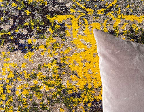 Unique Loom Estrella Collection Distressed, Abstract, Dark Colors, Modern Area Rug, 3 ft 3 in x 5 ft 3 in, Gray/Beige