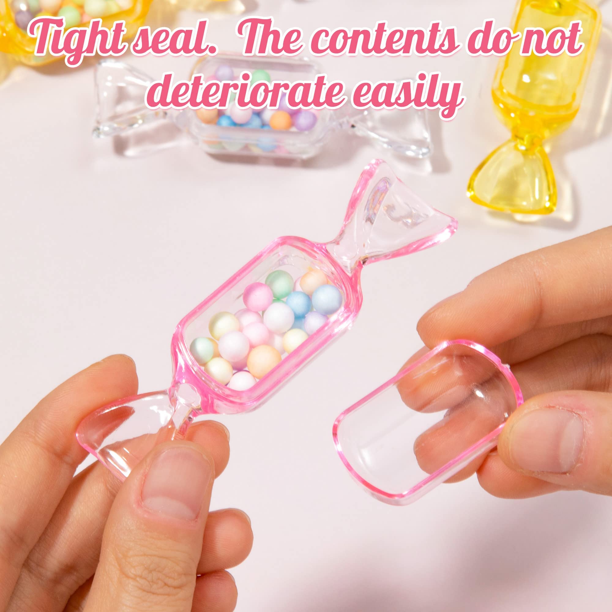 EOPER 30 Pieces Candy Shaped Container, Mini Plastic Transparent Candy Box, Candy-shaped Bead Storage Case, Chocolate Box Gift Package for Baby Shower Birthday Party Beads Art DIY Crafts Jewelry