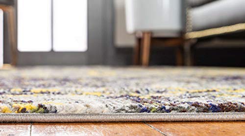 Unique Loom Estrella Collection Distressed, Abstract, Dark Colors, Modern Area Rug, 3 ft 3 in x 5 ft 3 in, Gray/Beige