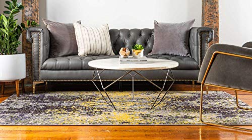Unique Loom Estrella Collection Distressed, Abstract, Dark Colors, Modern Area Rug, 3 ft 3 in x 5 ft 3 in, Gray/Beige
