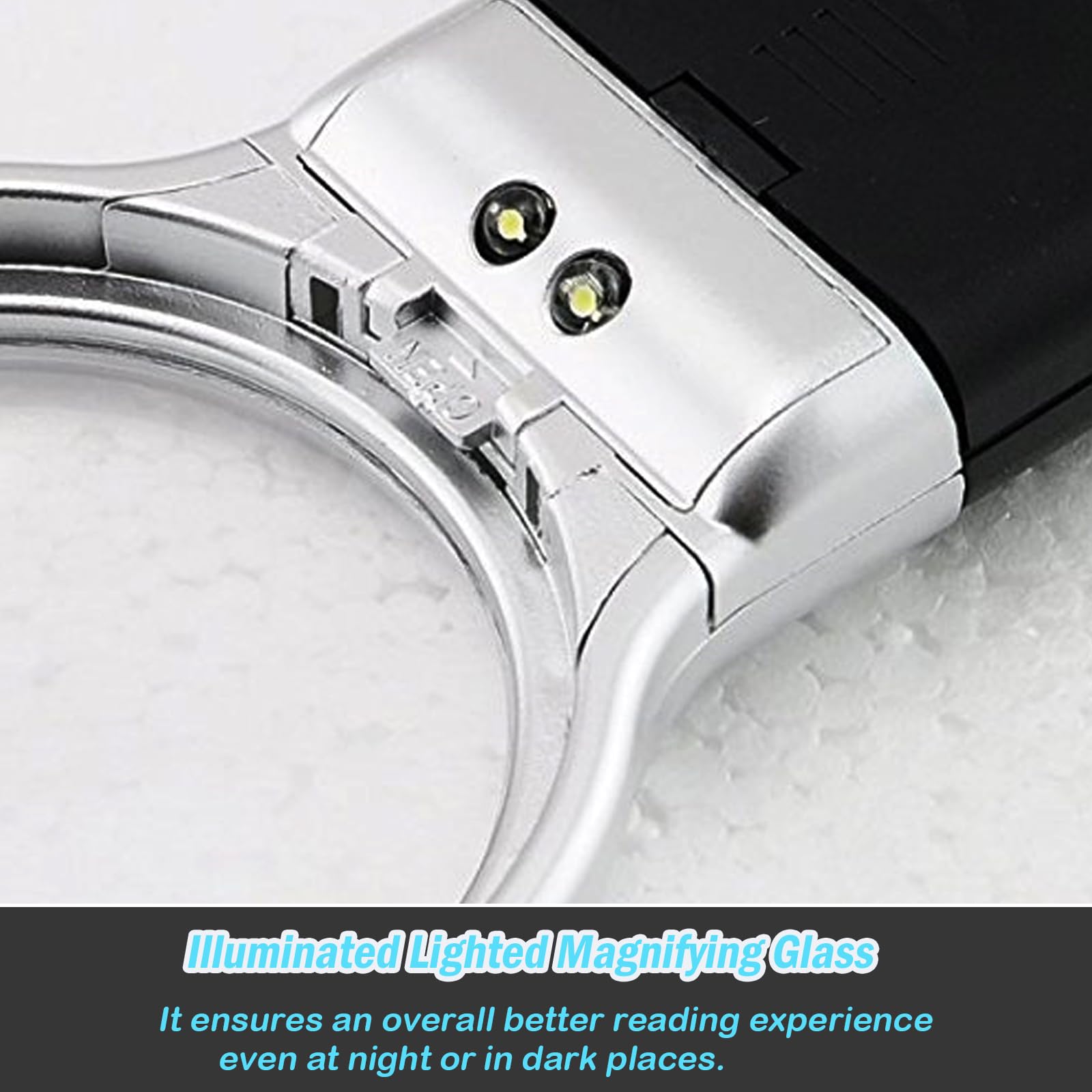 3X LED Light Hands Free Magnifying Glass with Light Stand Foldable Portable Illuminated Magnifier for Reading, Inspection, Soldering, Needlework, Repair, Hobby & Crafts