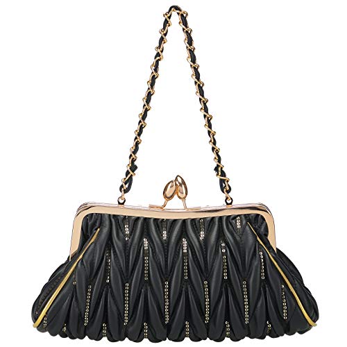 BGMIX womens purses and handbags for women handbags clutch purses for women evening bags(Black)