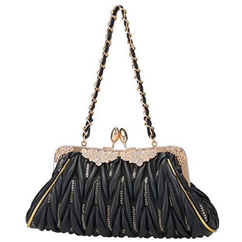 BGMIX womens purses and handbags for women handbags clutch purses for women evening bags(Black)