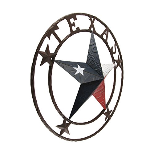 Treasure Gurus Large 24" Texas Star State Flag Circle Sign Home/Barn/Pub/Tavern/Bar Wall Decor
