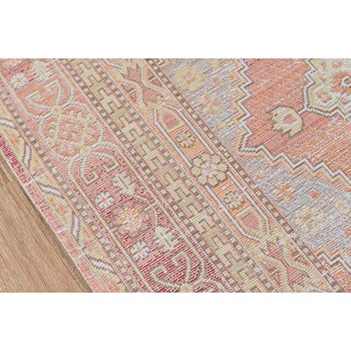 Momeni Isabella Traditional Geometric Flat Weave Area Rug, 4 ft 0 in x 6 ft 0 in, Blue