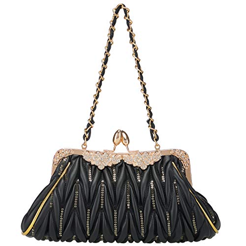 BGMIX womens purses and handbags for women handbags clutch purses for women evening bags(Black)