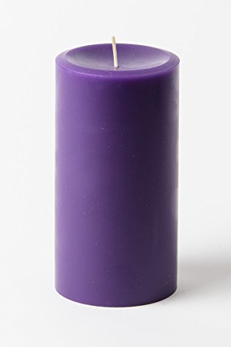 3" x 6" Hand Poured Solid Color Unscented Pillar Candles Set of 3 - (Purple)