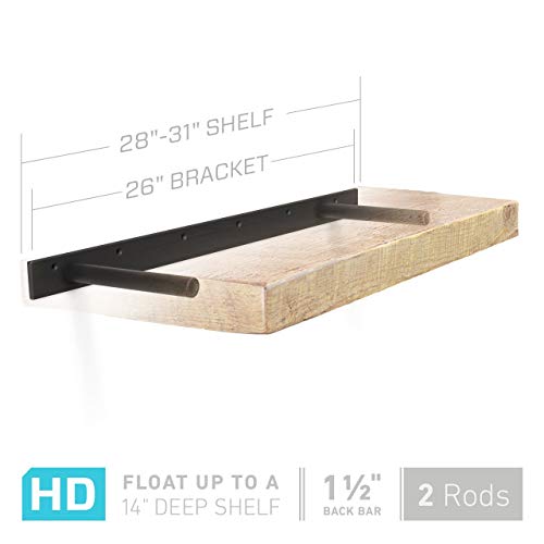 26" Long Heavy Duty Floating Shelf Hardware - Fits a 28" - 31" Shelf - Manufactured in USA
