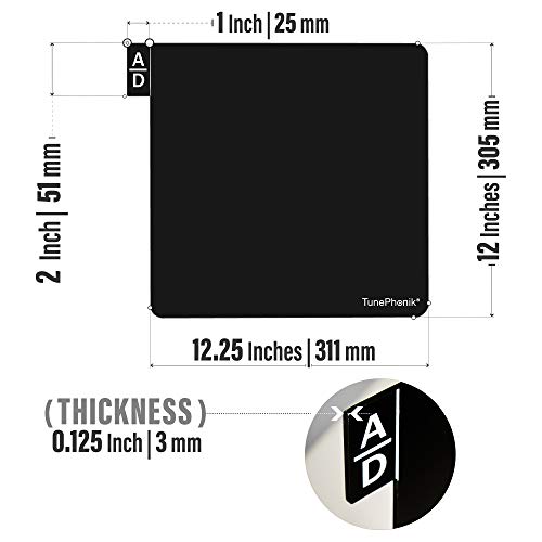 TunePhonik Horizontal Laser Cut Acrylic Record Organizers for Vinyl LPs up to 12β Includes Six Dividers - Black