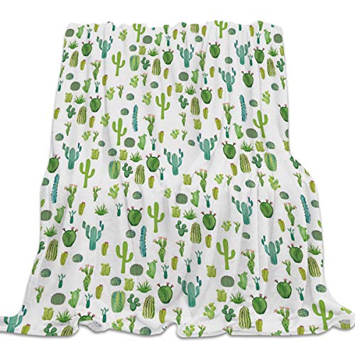 Plush Fleece Throw Blanket | Fuzzy, Soft, Warm, Cozy, Reversible Blanket for Bed Couch Sofa Chair Travel- 39" x 49" Catus Collection