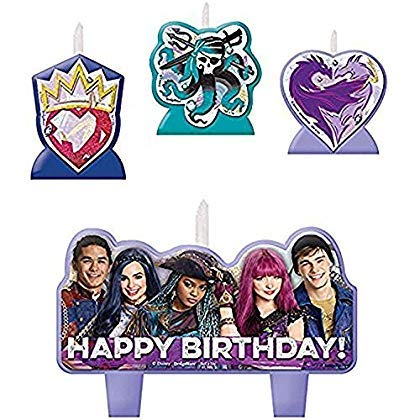 amscan Disney Descendants 2 Birthday Candle Set Purple, Green, Blue