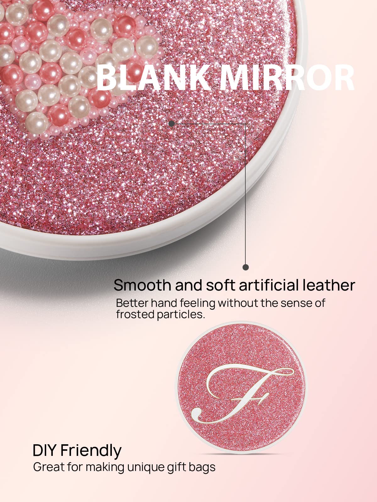 Getinbulk Compact Mirror Bulk, Set of 12 Double-Sided 1X/3X Magnifying PU Leather Round (Pink, 2.7 in Diameter)