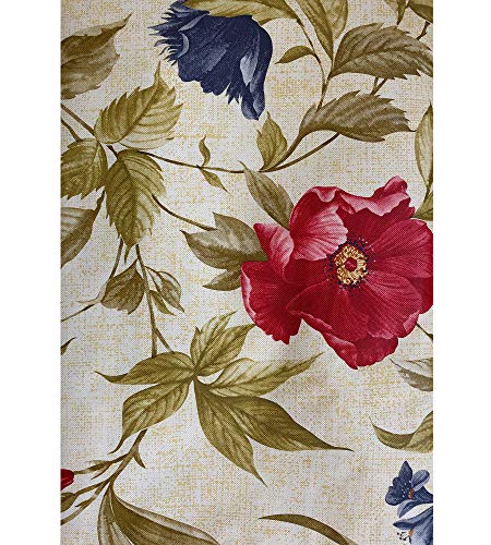 Newbridge Nicolette Multicolor Floral Pattern Indoor/Outdoor Flannel Backed Vinyl Tablecloth - Waterproof and Stain Resistant Kitchen Tablecloth- 60” x 84” Oblong/Rectangle