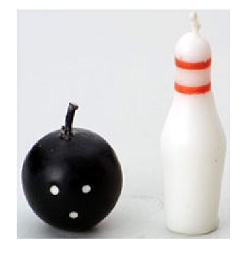 7pc Bowling Pins and Ball Candle Set