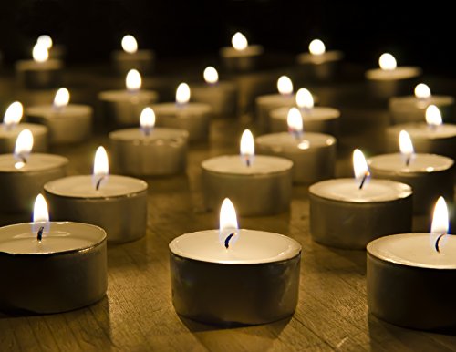 Greenco Value Pack Unscented Non-Drip Tealight Candles in Metal Cups, Pack of 100 – White