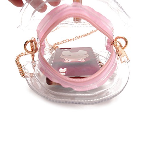 SUKUTU Women's Girls Boba Tea Summer Beach Clear Transparent Cross Body Shoulder Purses