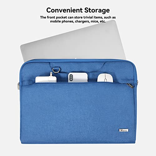 Voova Laptop Bag 17 17.3 Inch Waterproof Laptop Sleeve Case with Shoulder Straps & Handle, Computer Case Cover Slim Briefcase Compatible with 17-18” Hp Dell Asus Acer, Light Blue