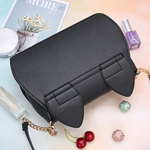 Akstore Women's Handbag Cat Purses Cosplay Sailor Moon Bag PU Leather Girls Handbag Shoulder Bags (Black)