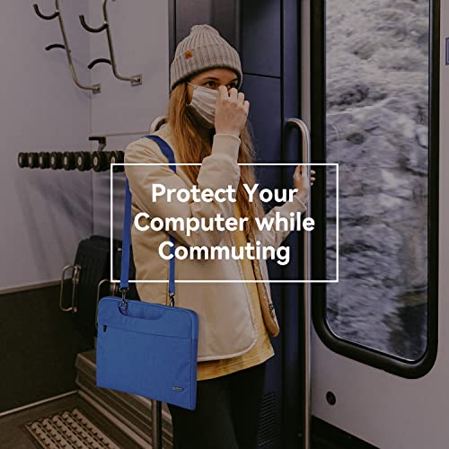 Voova Laptop Bag 17 17.3 Inch Waterproof Laptop Sleeve Case with Shoulder Straps & Handle, Computer Case Cover Slim Briefcase Compatible with 17-18” Hp Dell Asus Acer, Light Blue