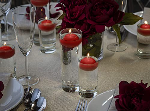 Bolsius Unscented 1.75" Floating Candles – Set of 20 Red Floating Candles – Cute and Elegant Burning Candles – Candles with Nice and Smooth Flame – Party Accessories