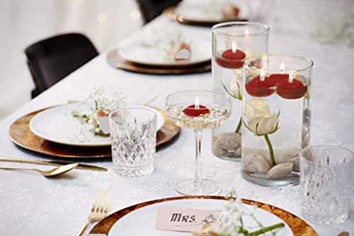 Bolsius Unscented 1.75" Floating Candles – Set of 20 Red Floating Candles – Cute and Elegant Burning Candles – Candles with Nice and Smooth Flame – Party Accessories