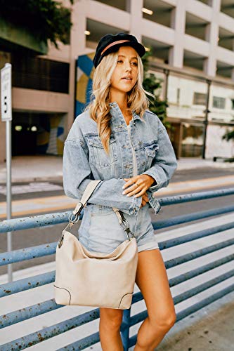 Hobo Shoulder Bag with Big Snap Hook Hardware (Black)