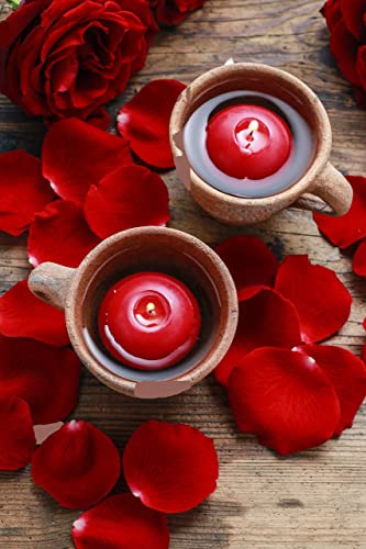 Bolsius Unscented 1.75" Floating Candles – Set of 20 Red Floating Candles – Cute and Elegant Burning Candles – Candles with Nice and Smooth Flame – Party Accessories