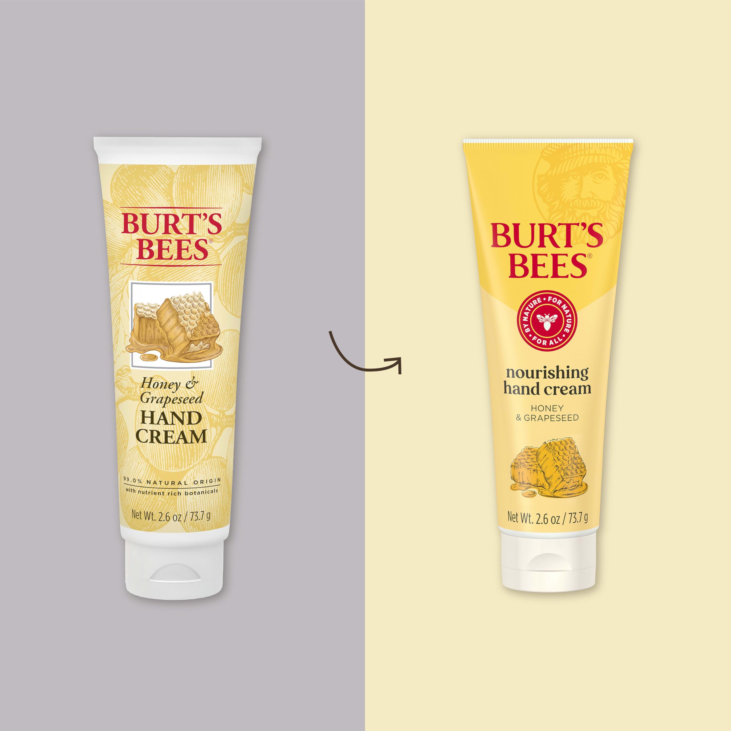 Burt's Bees Hand Cream, (Package May Vary) Honey & Grapeseed Oil 2.6 Ounce